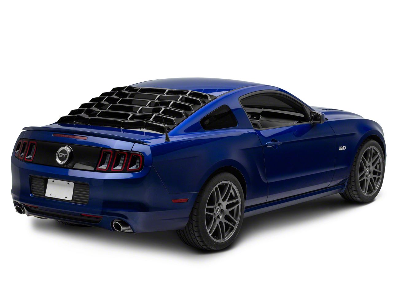 MP Concepts Rear Window Louvers Gloss Black 05 14 Mustang Coupe