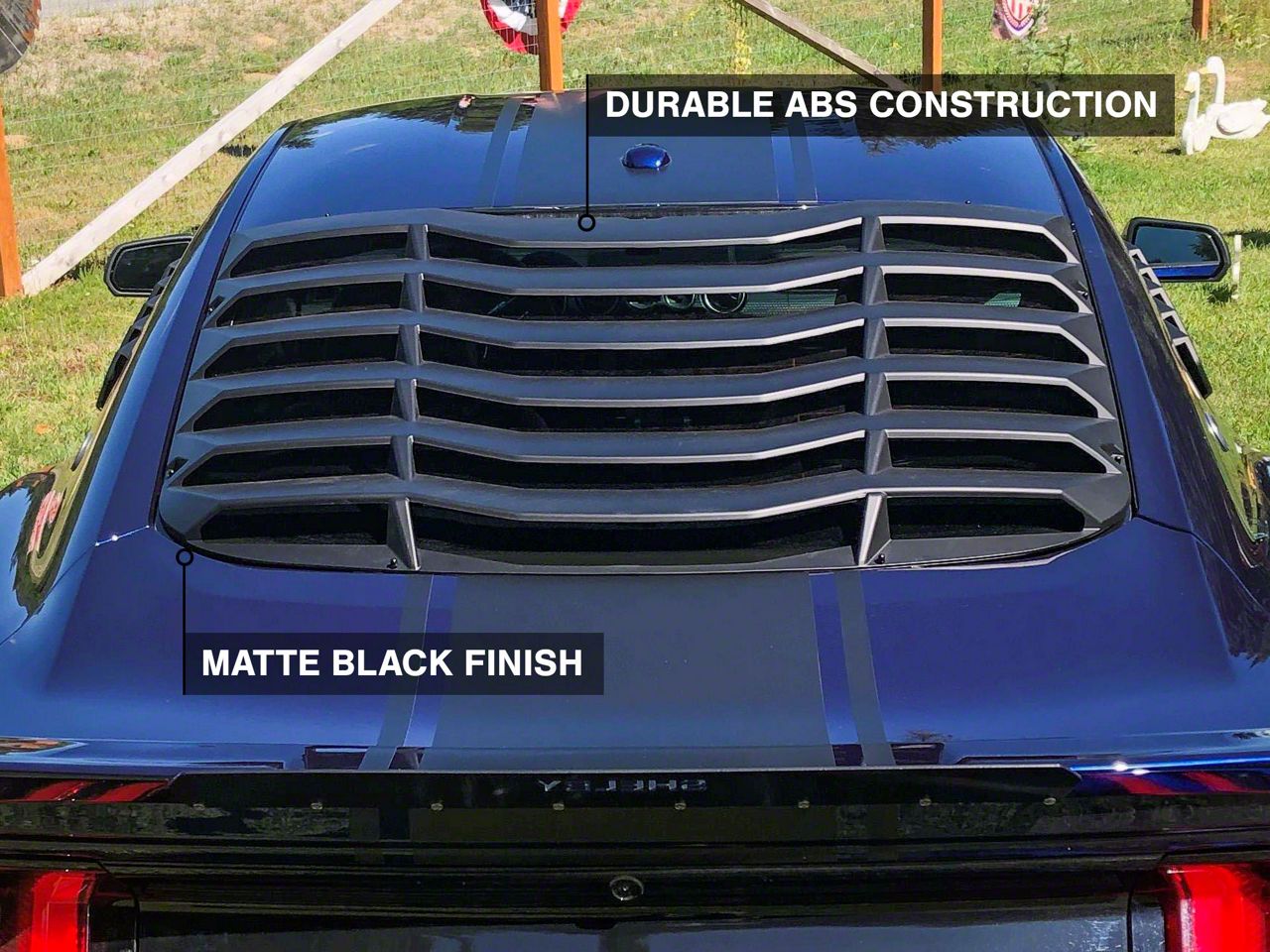 MP Concepts Mustang Rear Window Louvers; Matte Black 406682 (15-25 ...