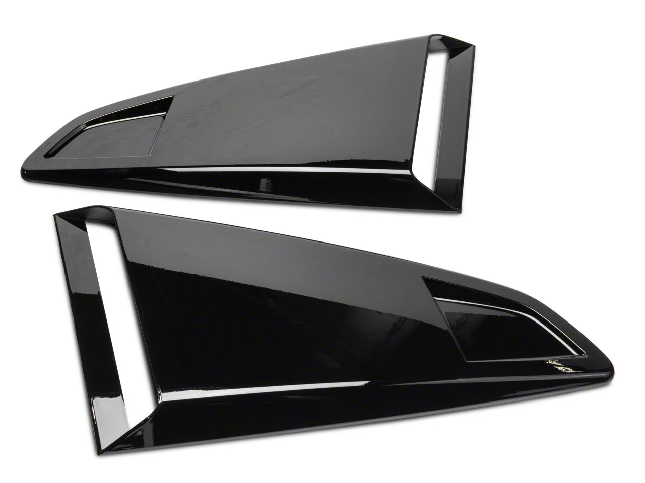 MP Concepts Mustang Quarter Window Scoops; Gloss Black 404233 (15-23 ...