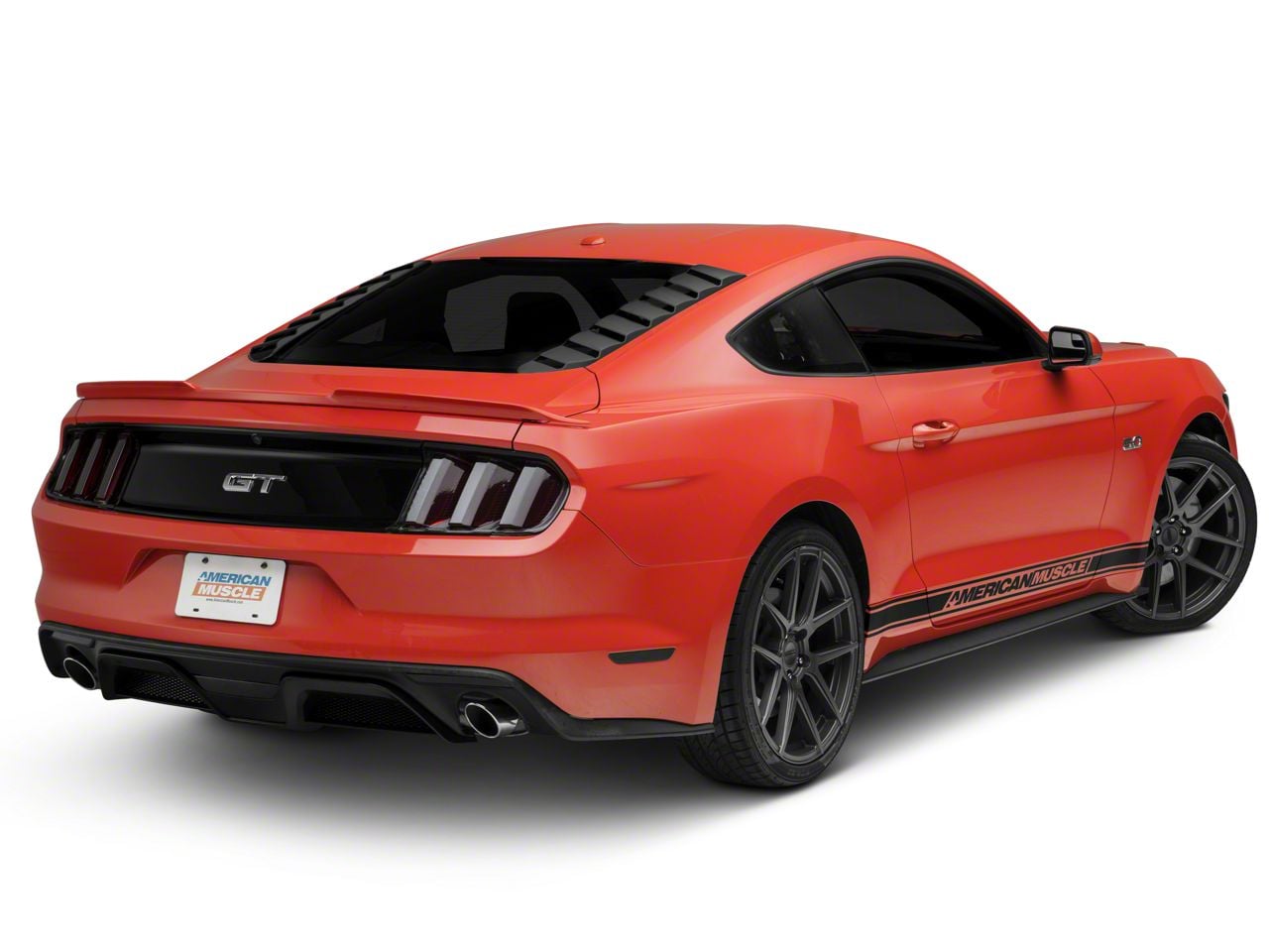 MP Concepts Mustang Sport Rear Window Louvers; Matte Black 398107 (15 ...