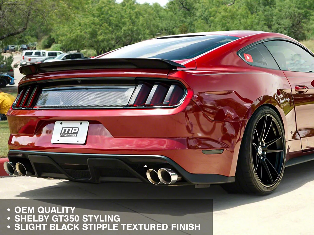 MP Concepts Mustang GT350 Style Rear Bumper and Diffuser Kit; Unpainted ...