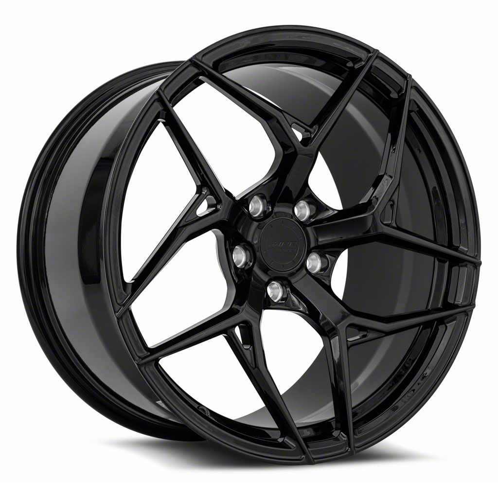 MRR Corvette Forged F10 Gloss Black Wheel; Left Directional; Rear Only ...
