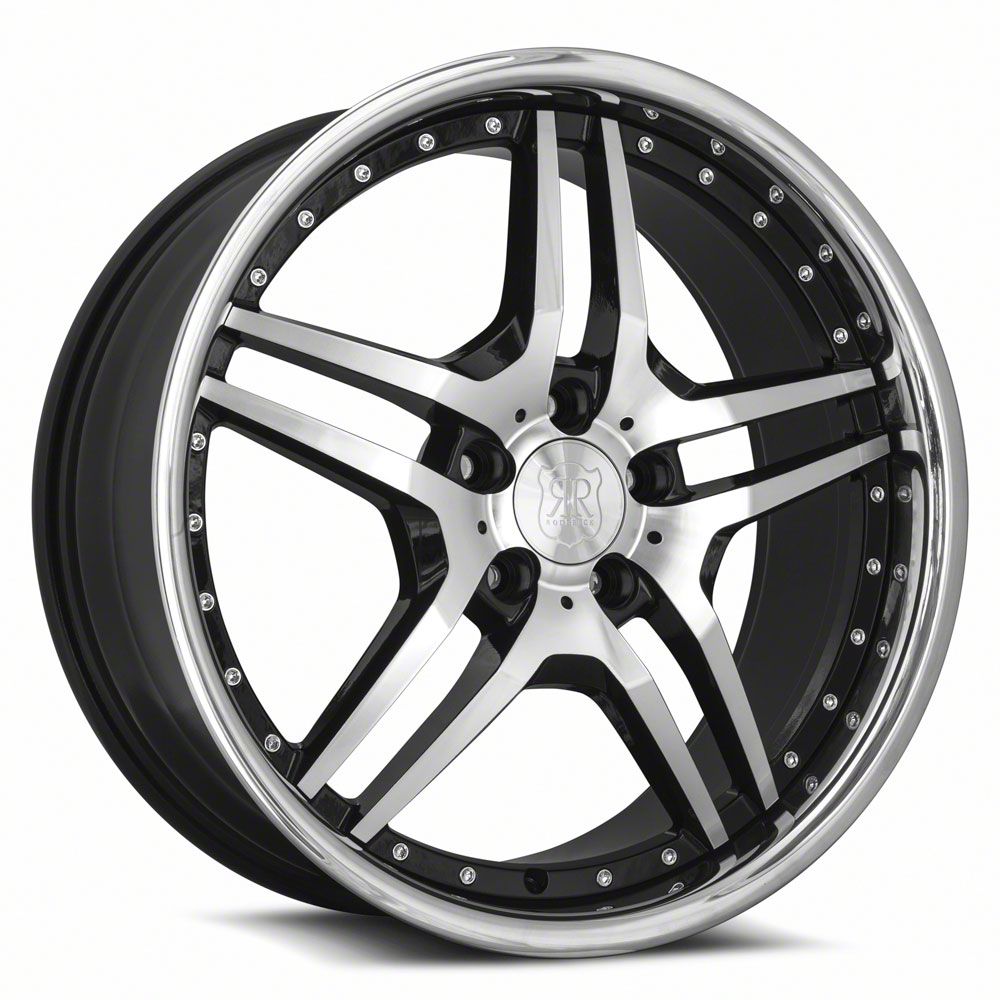 MRR Mach-E RW2 Gloss Black with Chrome Lip Wheel; 20x8.5; 35mm Offset ...