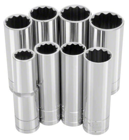 Mustang 1/2-Inch Drive 12-Point SAE Socket Set; 8-Piece Set