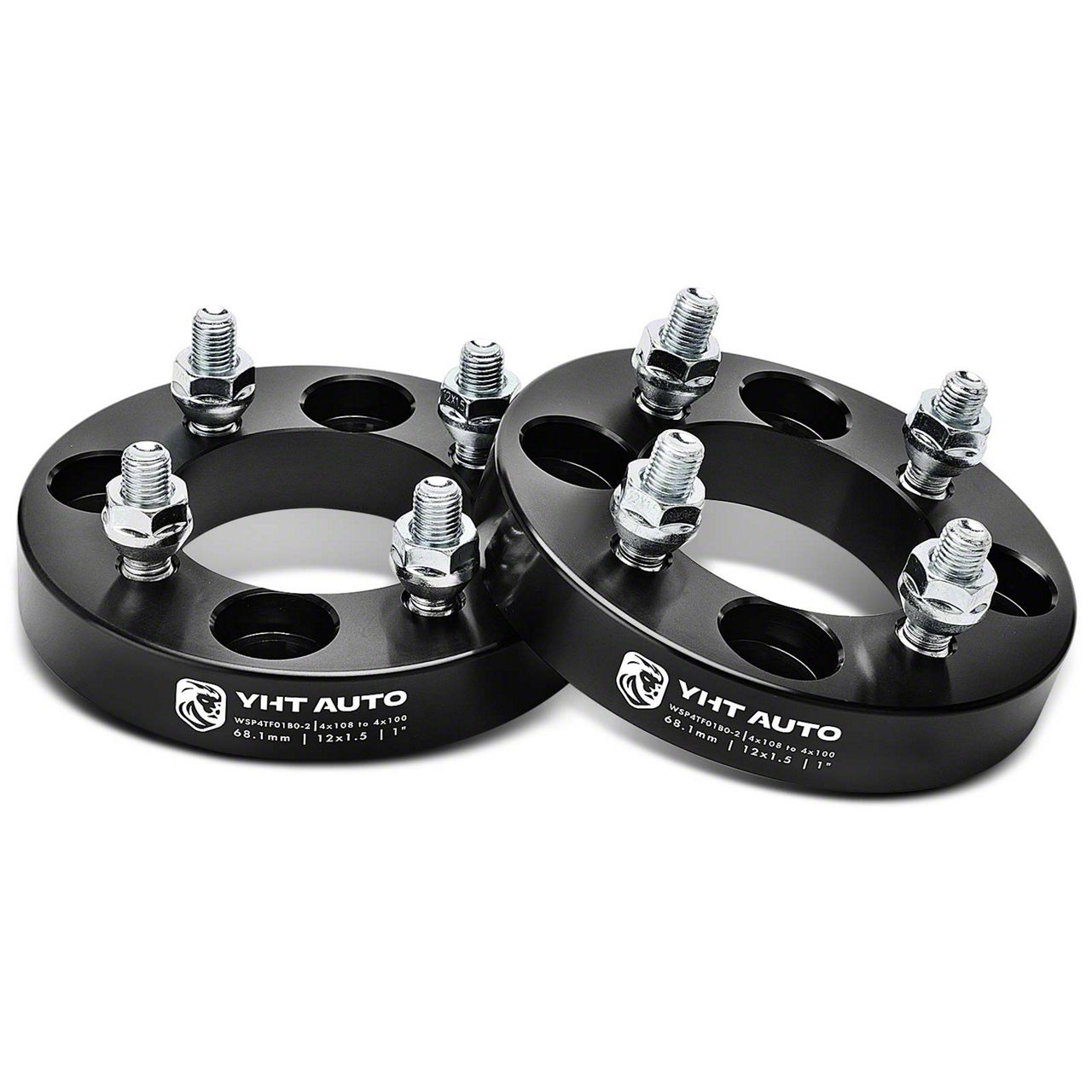 Mustang 1-Inch 4-Lug Wheel Adapters; 4x108 to 4x100; Black; Set of Two ...