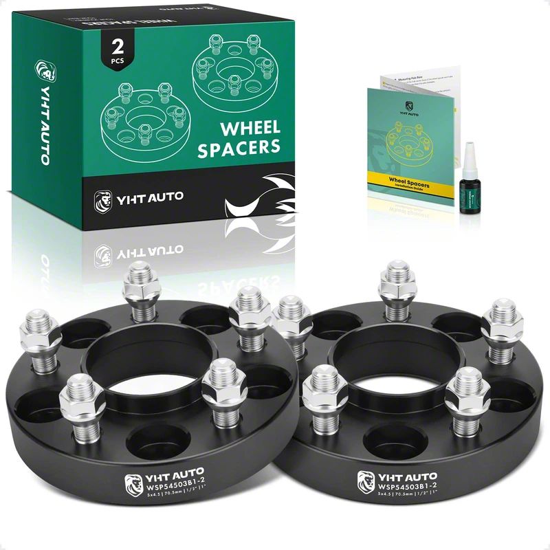 Mustang 1-Inch 5-Lug Wheel Spacers; Black; Set of Two (94-14 Mustang ...