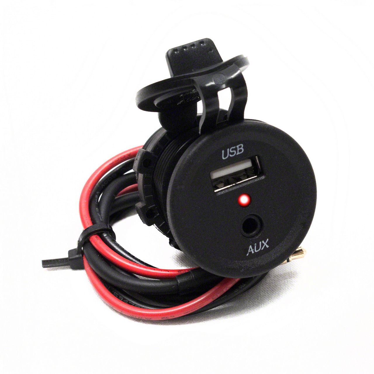 Mustang 2-Port Round Socket with USB Port and 3.50mm AUX Input ...