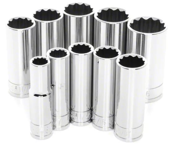 Universal AM 3/8-Inch Drive 12-Point Socket; Deep Wall; 10-Piece Set ...
