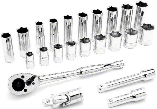 Universal AM 3/8-Inch Drive Metric Socket Set; 3-Piece Set; 23 Piece ...