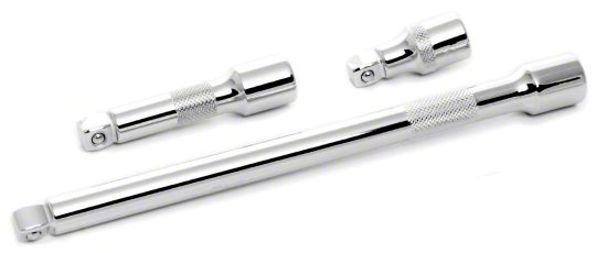 Mustang 3/8-Inch Drive Wobble Socket Extension Set; 3-Piece Set
