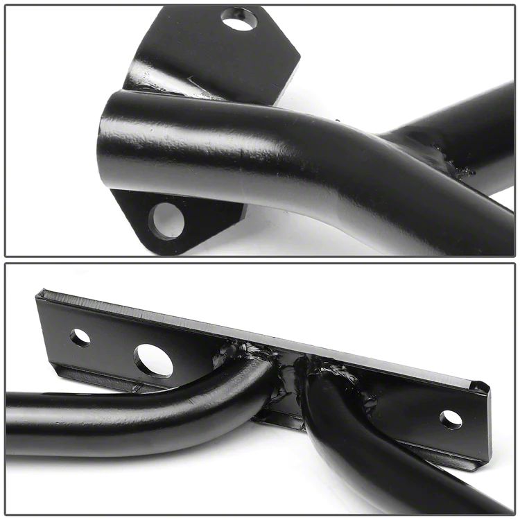 Mustang 3-Point Triangle Style Strut Tower Brace; Black (86-93 Mustang ...