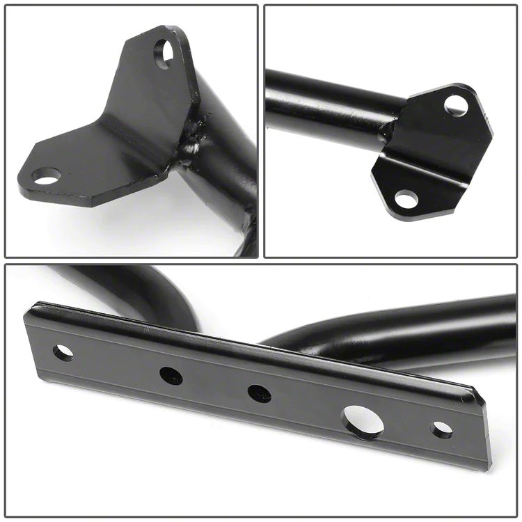 Mustang 3-Point Triangle Style Strut Tower Brace; Black (86-93 Mustang ...