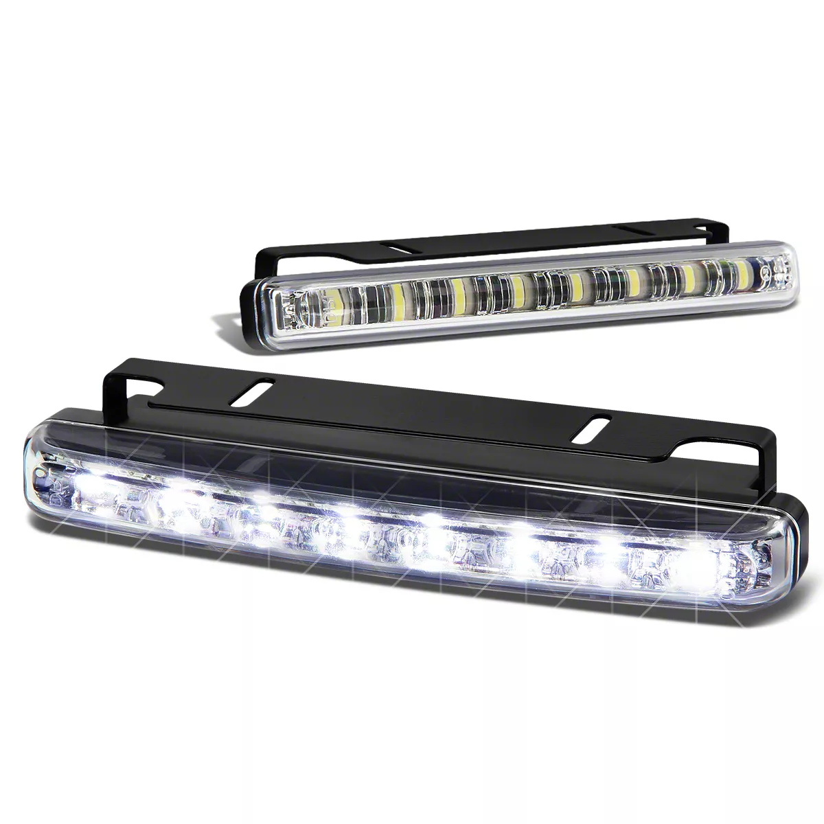 Mustang 8-LED Rectangular Fog Lights; Clear (Universal; Some Adaptation ...