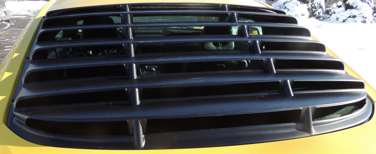 Mustang ABS Rear Window Louvers; Textured Black (15-25 Mustang Fastback ...