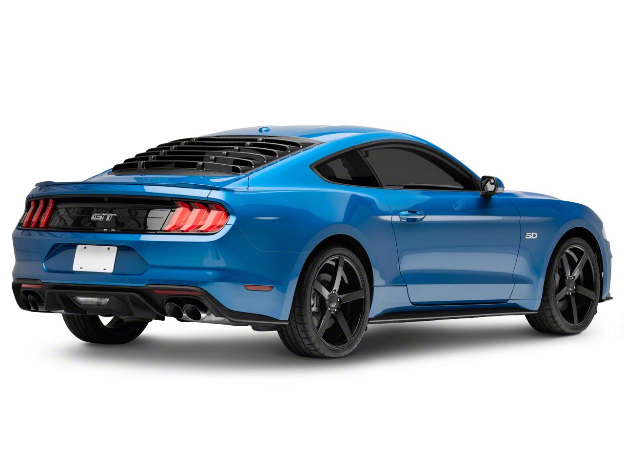 Mustang Rear Window Louvers; Textured Black (15-25 Mustang Fastback ...