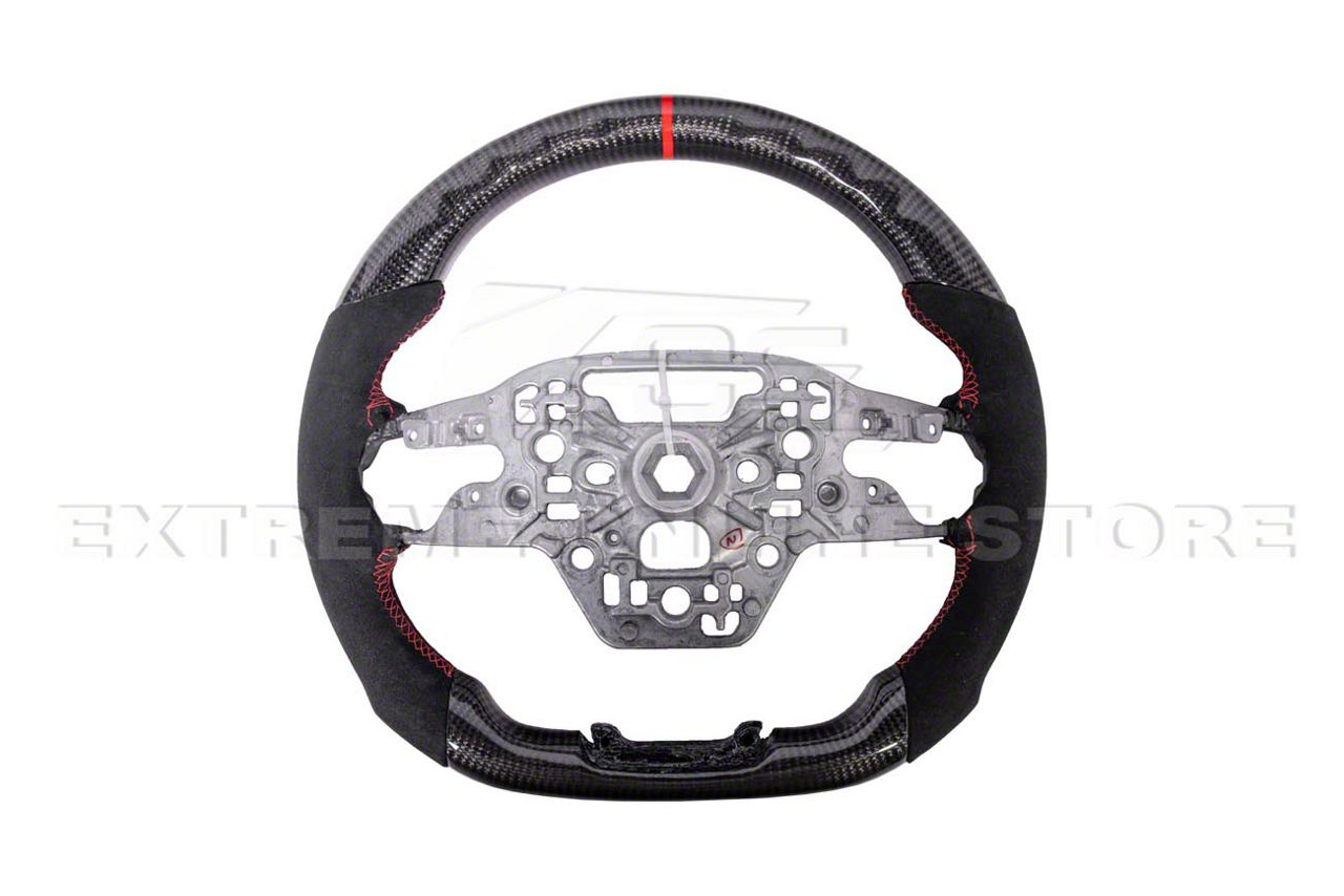 Mustang Alcantara Steering Wheel without Button Covers; Carbon Fiber ...