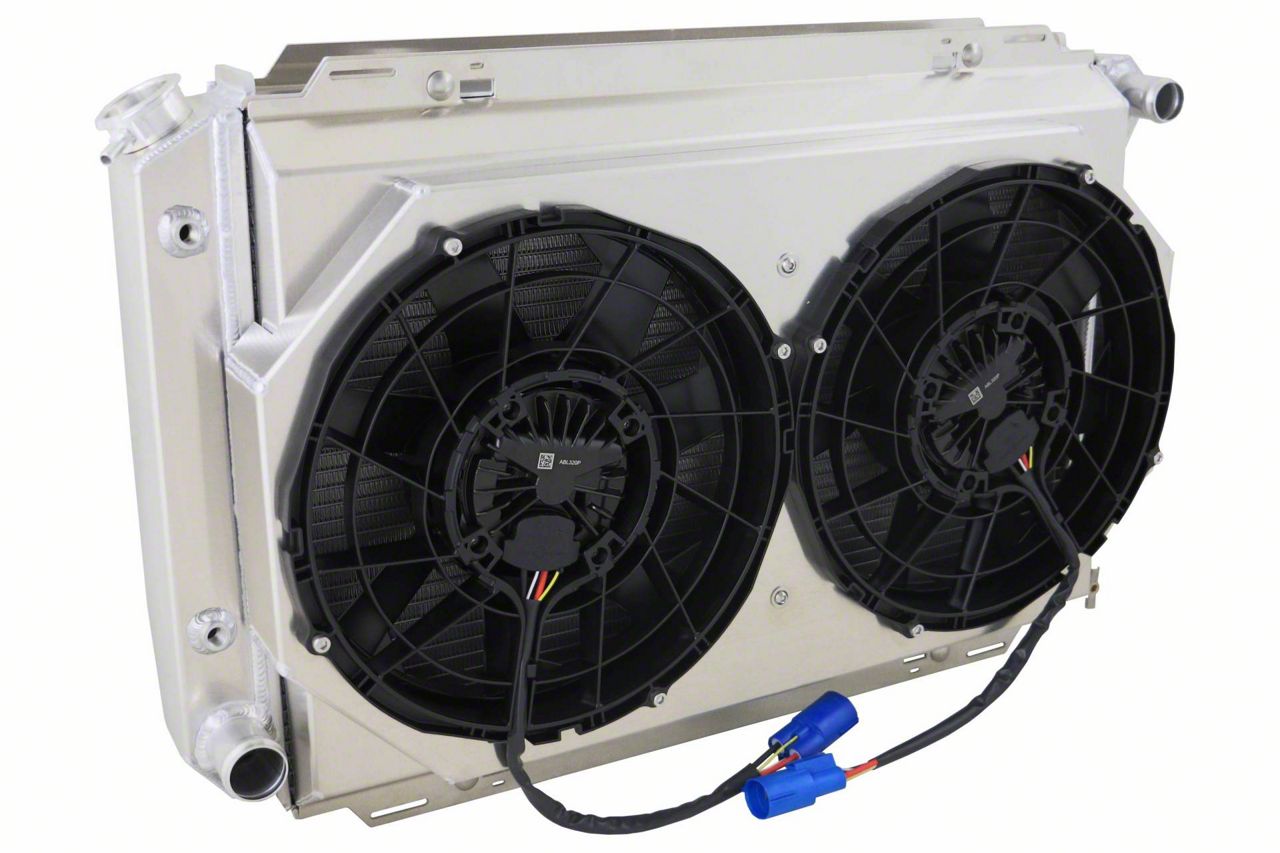 Mustang Aluminum Radiator and Brushless Cooling Fan Kit; 2.75-Inch Core ...