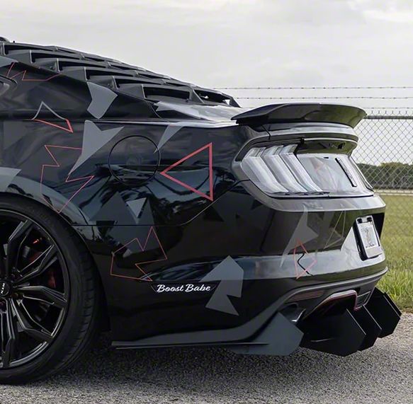 Mustang Aluminum Rear Diffuser; Matte Black (18-23 Mustang EcoBoost w/o ...