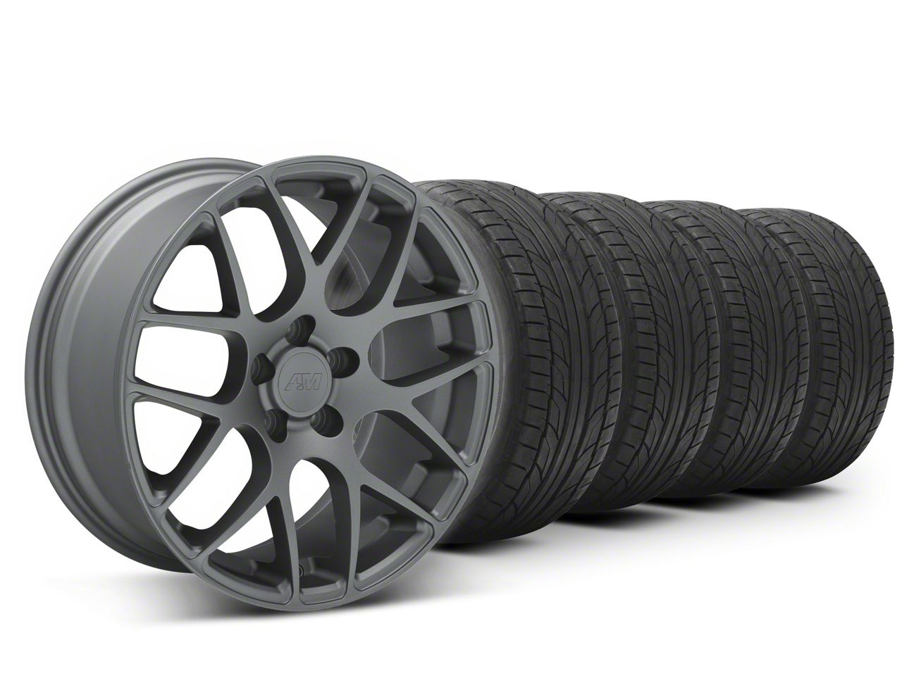 Mustang 18x9 AMR Wheel & NITTO High Performance NT555 G2 Tire Package ...