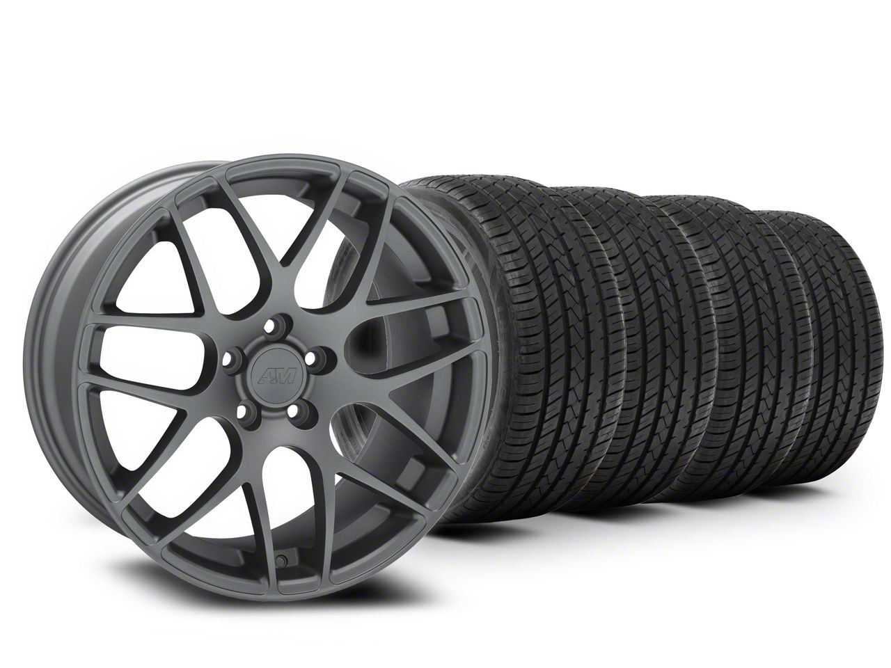 Mustang 20x8.5 AMR Wheel & Lionhart All-Season LH-Five Tire Package (05 ...