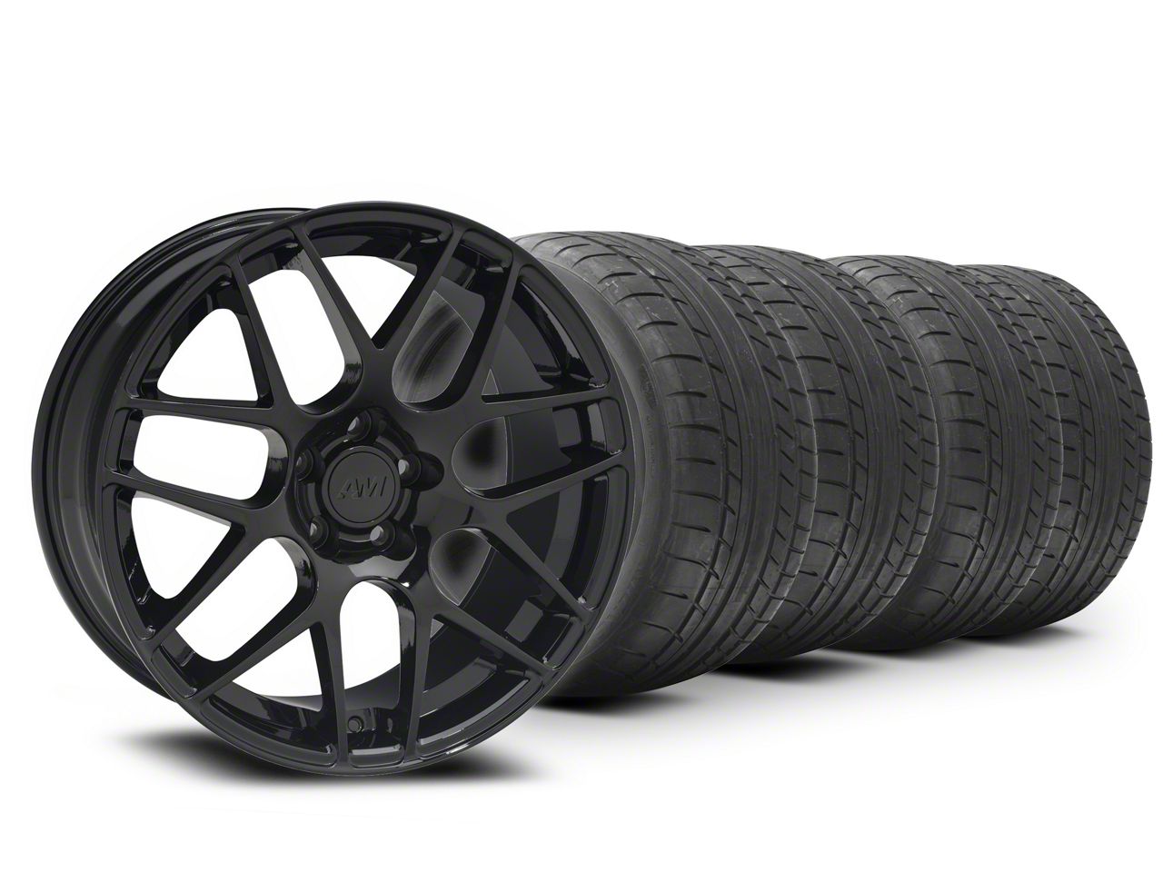 Mustang 19x8.5 AMR Wheel & Mickey Thompson Street Comp Tire Package (05 ...