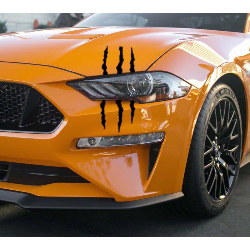 Mustang Battle Scars Decals; Matte Black (Universal; Some Adaptation ...