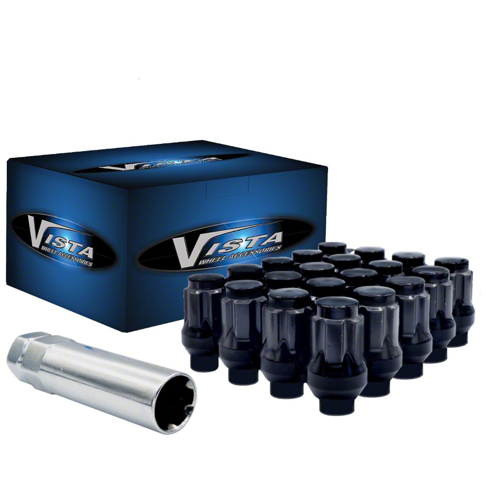 Mustang Black Acorn Spline ET Lug Nuts for Aftermarket Wheels; M14x1.5 ...