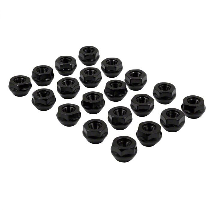 Mustang Black OE Bulge Acorn Lug Nut Kit; 1/2-Inch x 20; Set of 20 (79-14 Mustang) - Free Shipping