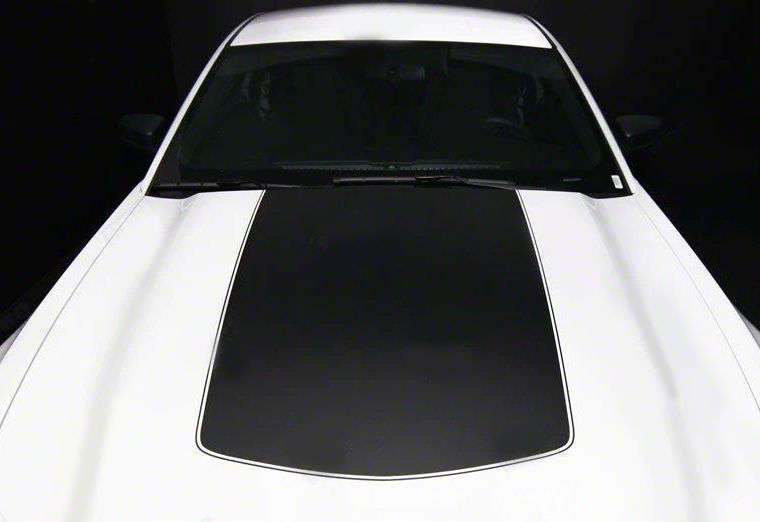 Mustang BOSS 302 Style Hood Stripe Decals; Gloss Black (05-09 Mustang ...