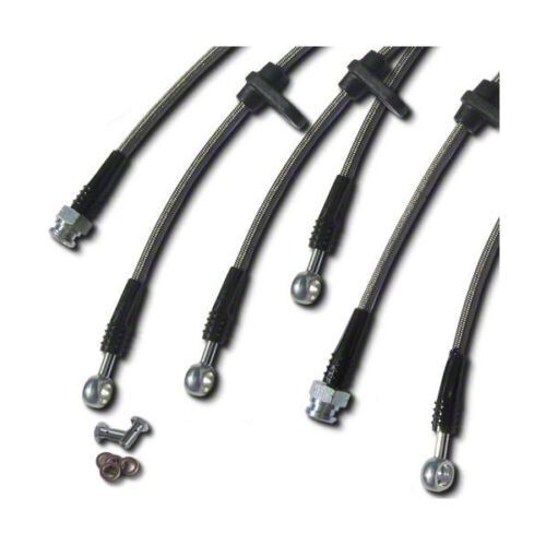 Mustang Braided Stainless Steel Brake Line Kit; Front and Rear (05-14 ...