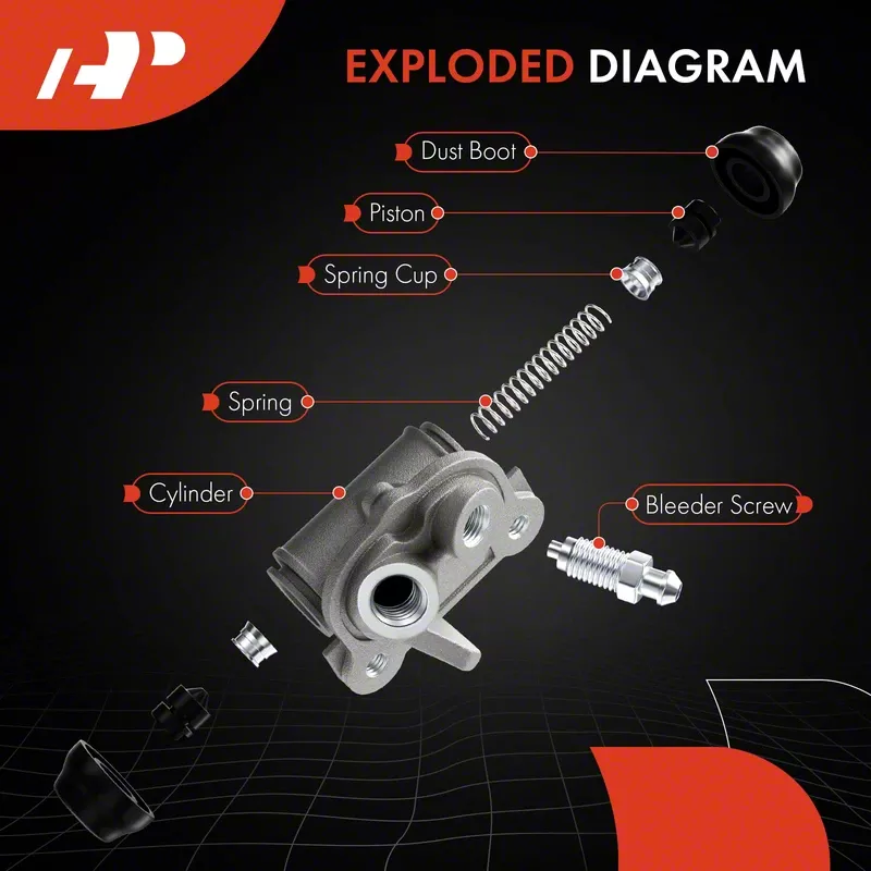 Mustang Brake Wheel Cylinder; Rear (80-82 Mustang w/ 9-Inch x 1.75-Inch ...