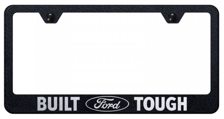 Mustang Built Ford Tough Stainless Steel License Plate Frame; Etched ...