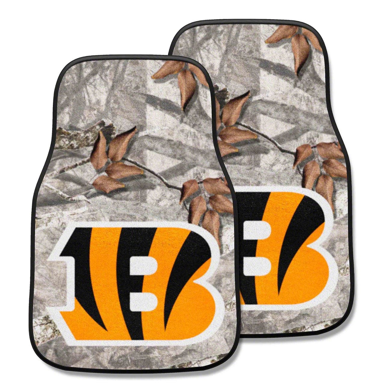 Mustang Carpet Front Floor Mats with Cincinnati Bengals Logo; Camo ...
