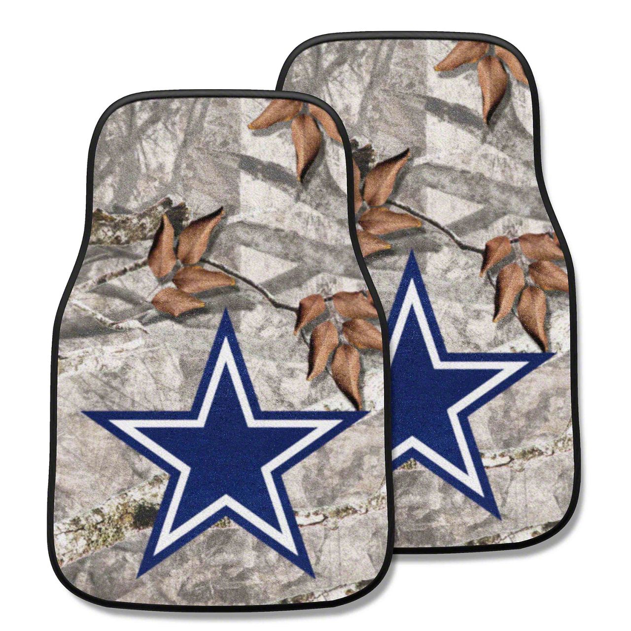 Mustang Carpet Front Floor Mats with Dallas Cowboys Logo; Camo ...