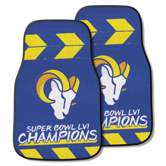 Mustang Carpet Front Floor Mats with Los Angeles Rams Super Bowl LVI ...