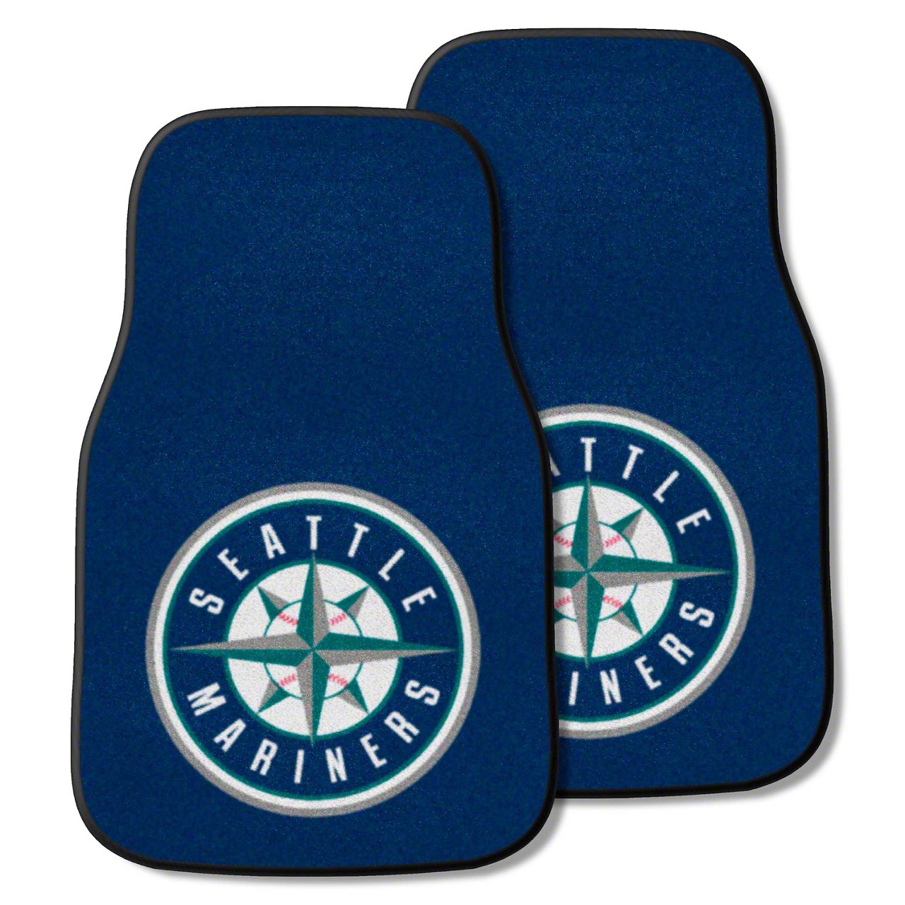 Mustang Carpet Front Floor Mats with Seattle Mariners Logo (Universal ...