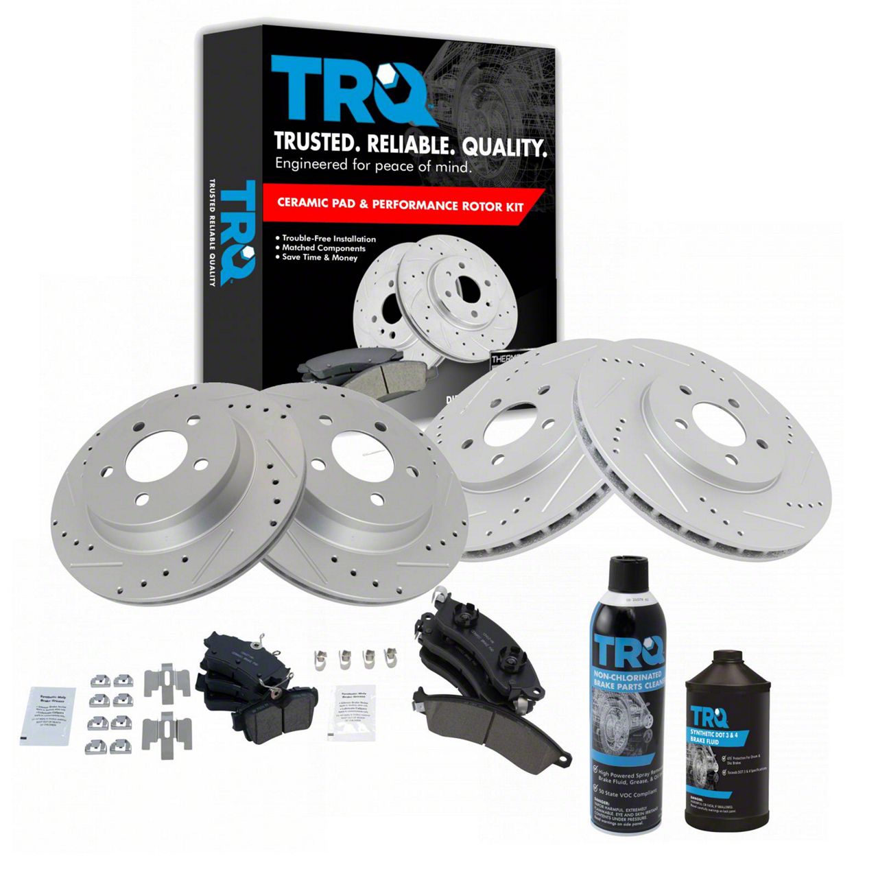 Mustang Ceramic Performance Brake Rotor, Pad, Brake Fluid and Cleaner ...