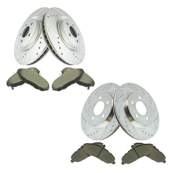 Mustang Ceramic Performance Brake Rotor and Pad Kit; Front and Rear (11 ...