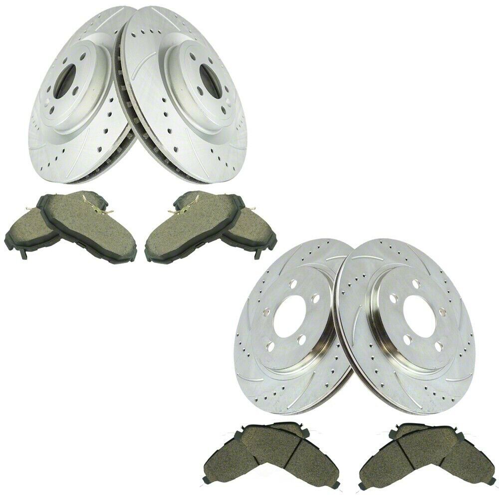 Mustang Ceramic Performance Brake Rotor and Pad Kit; Front and Rear (11 ...