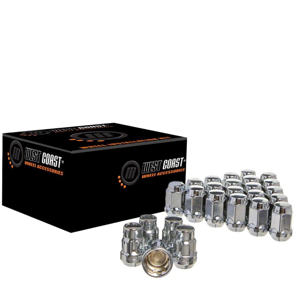 Mustang Chrome Acorn Lug Nuts for Aftermarket Wheels; M14x1.5; Set of ...