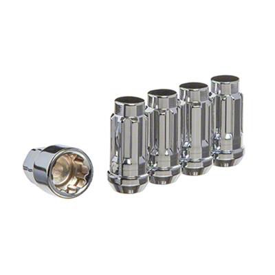 Mustang Chrome Acorn Wheel Locks; 1/2-Inch x 20-Inch; Set of 5 (94-14 ...