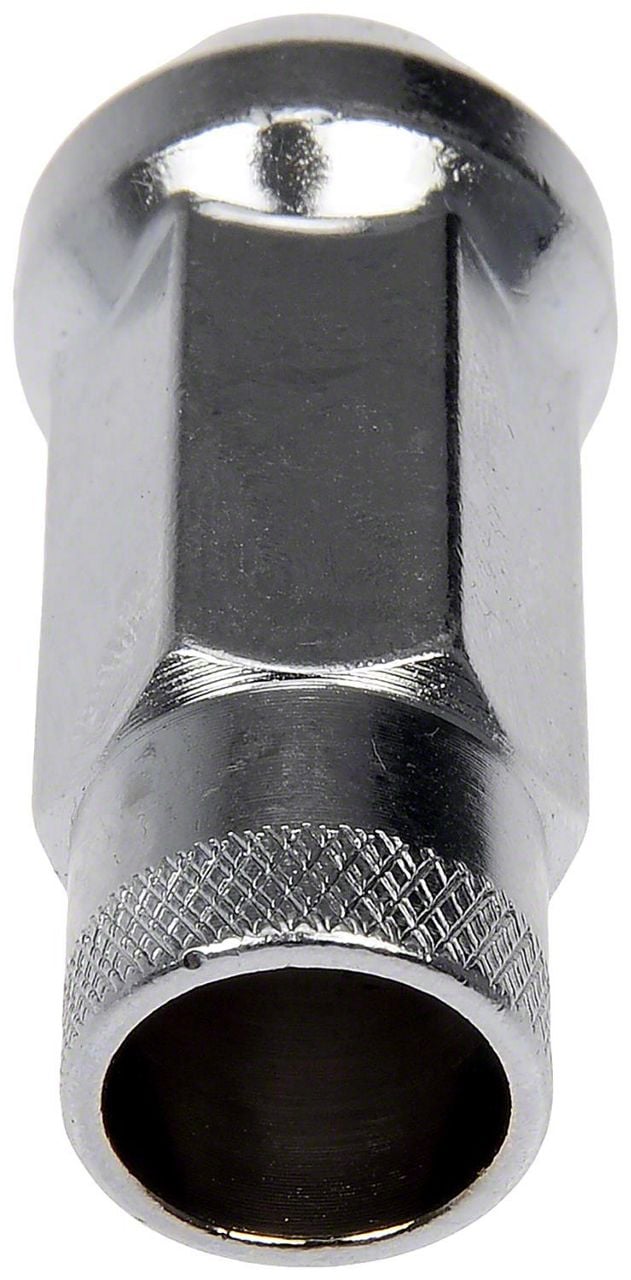 Mustang Chrome Open End Knurled Wheel Lug Nuts; 1/2-Inch x 20; Set of ...