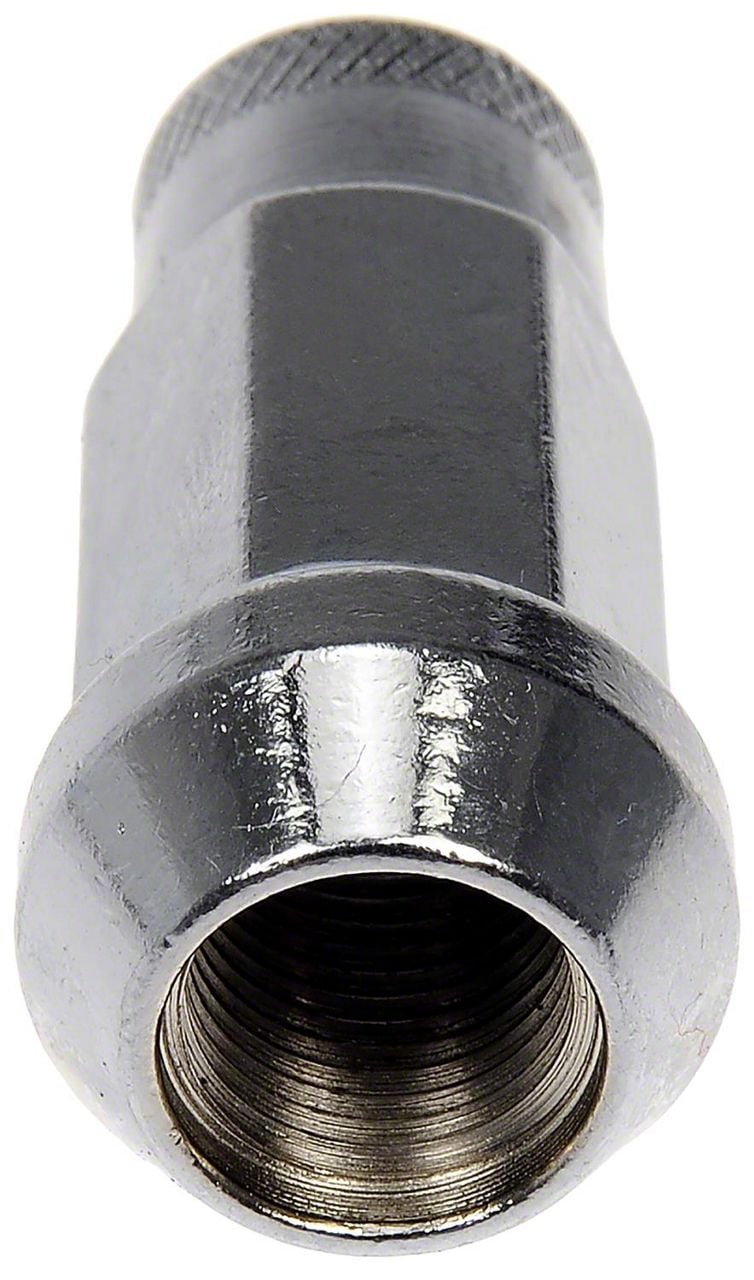 Mustang Chrome Open End Knurled Wheel Lug Nuts; 1/2-Inch x 20; Set of ...