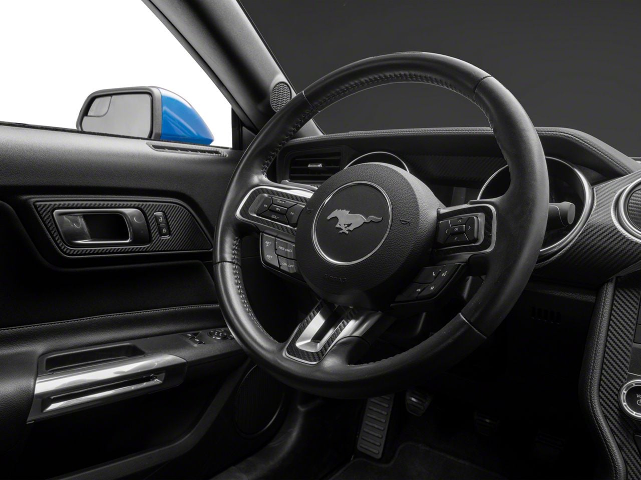 Mustang Dash Overlay Kit; Black Carbon Fiber (15-23 Mustang) - Free ...