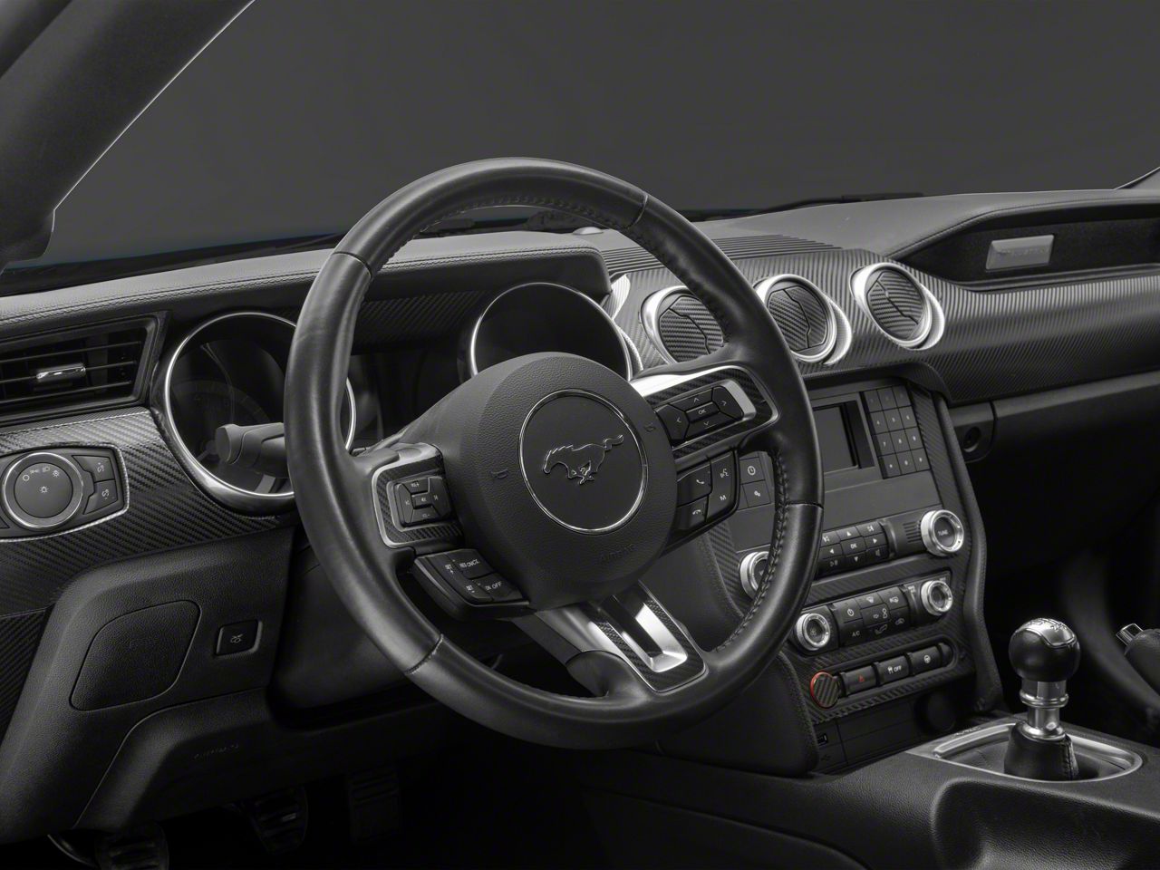 Mustang Dash Overlay Kit; Black Carbon Fiber (15-23 Mustang) - Free ...