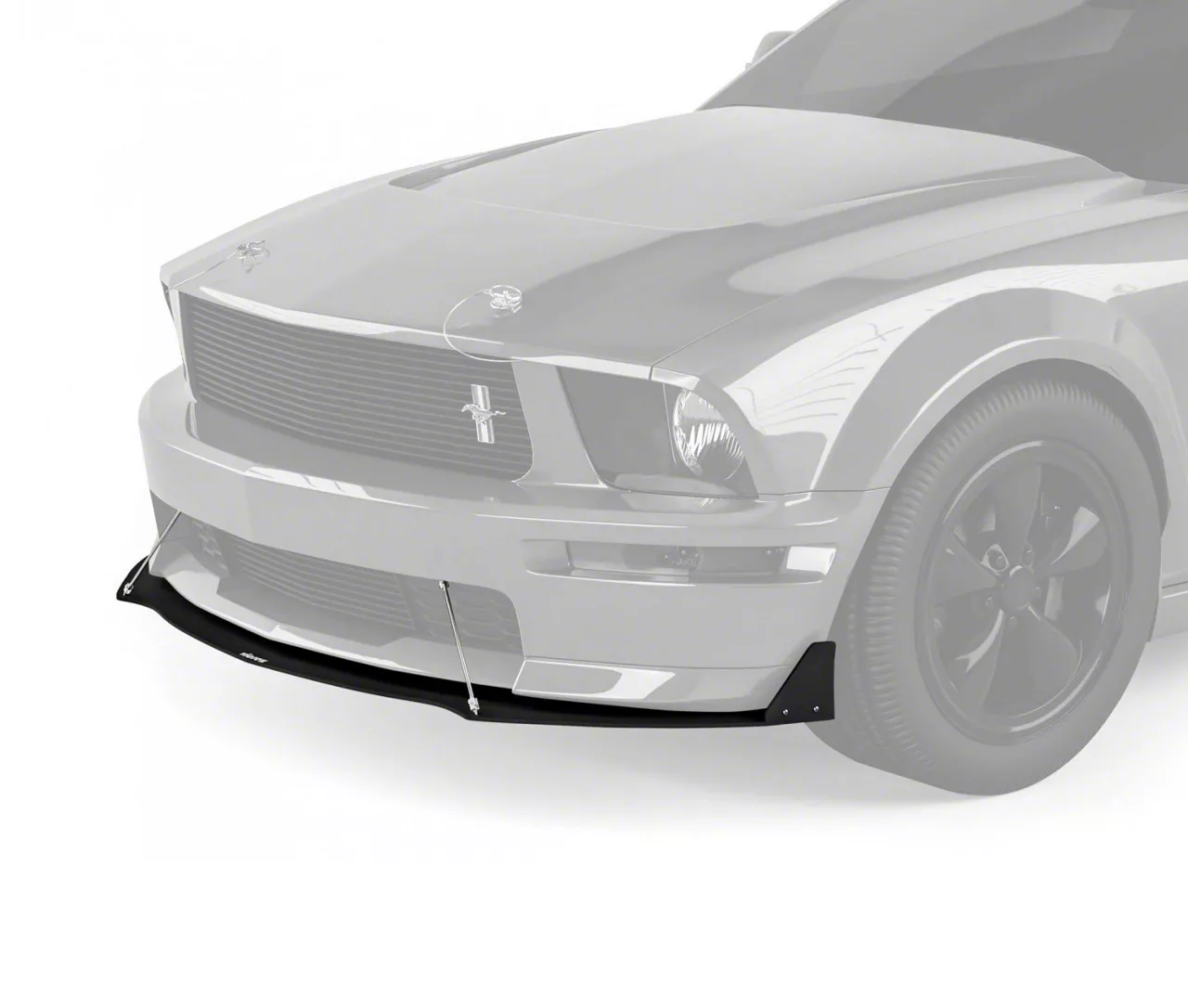 Mustang DR Style Front Bumper Lip Splitter; Matte Black Vinyl (05-09 ...