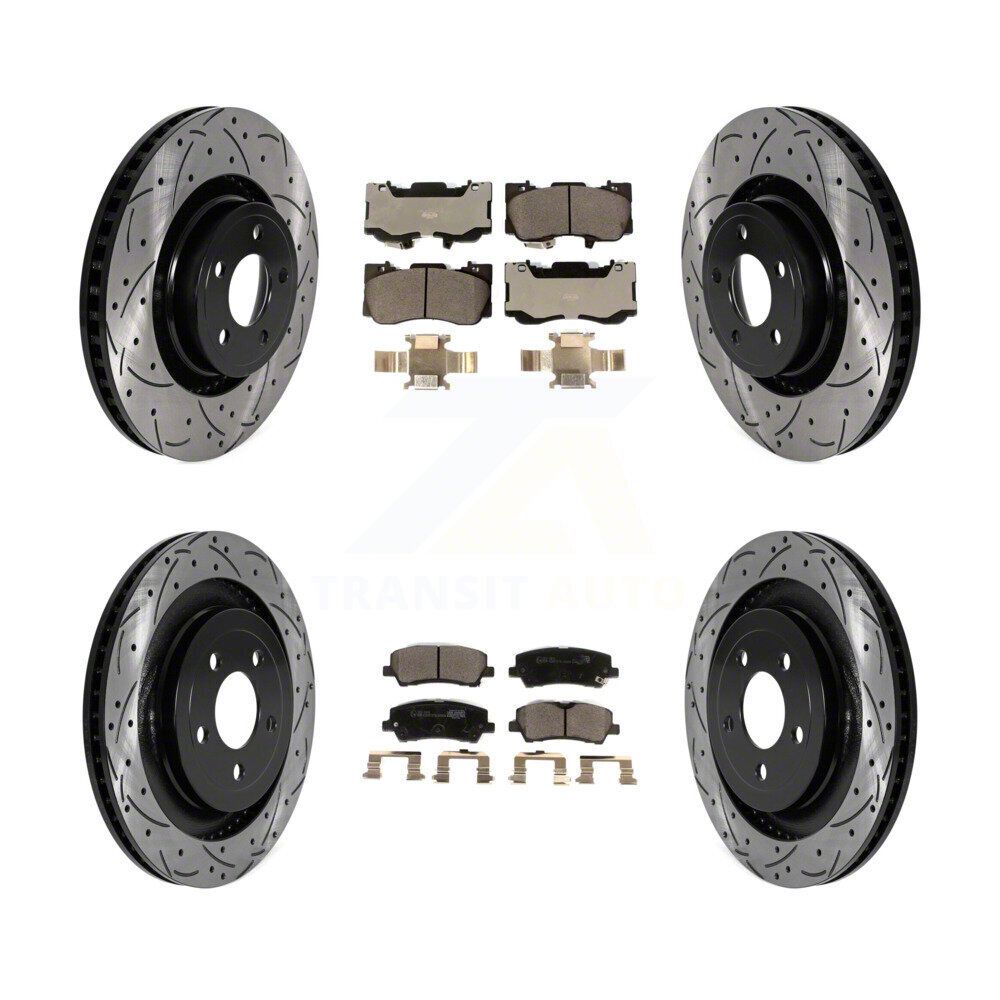 Mustang Drilled and Slotted Brake Rotor and Ceramic Pad Kit; Front and ...