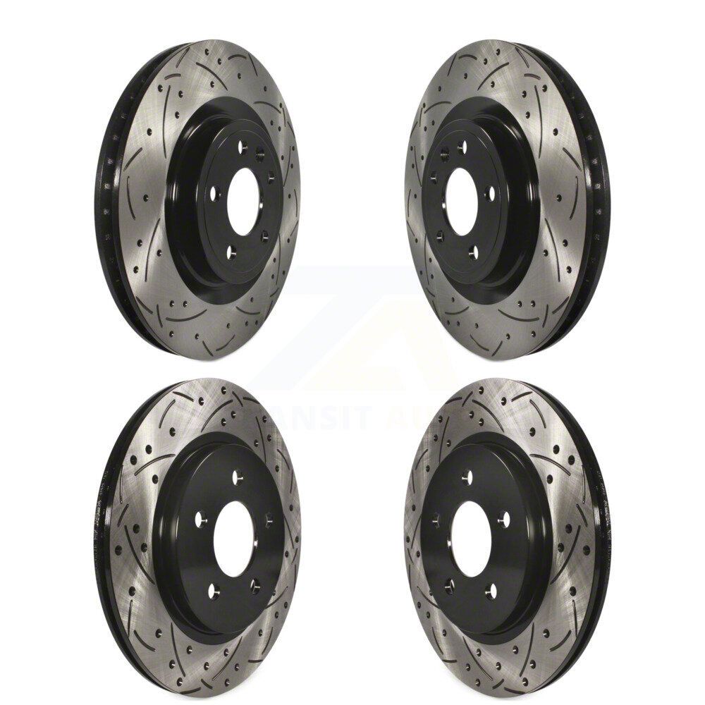 Mustang Drilled and Slotted Rotors; Front and Rear (11-14 Mustang GT w ...