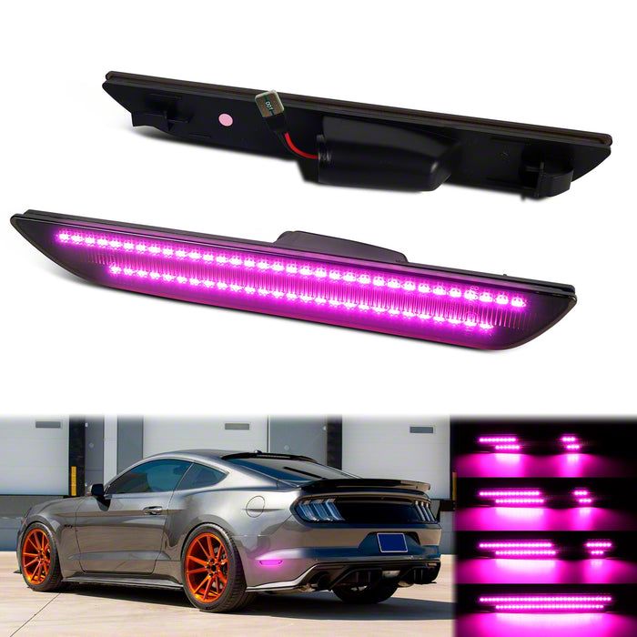 Mustang Dynamic LED Rear Side Markers; Green; Smoked (15-23 Mustang ...