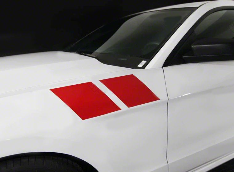 Mustang Fender Hash Double Accent Stripes; Gloss Black (18-23 Mustang ...
